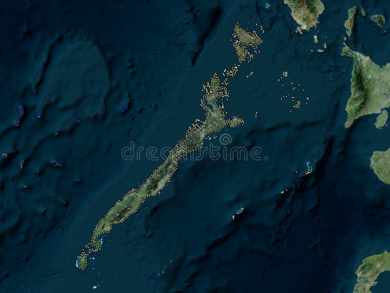 Palawan, Philippines. High-res Satellite. No Legend Stock Illustration ...