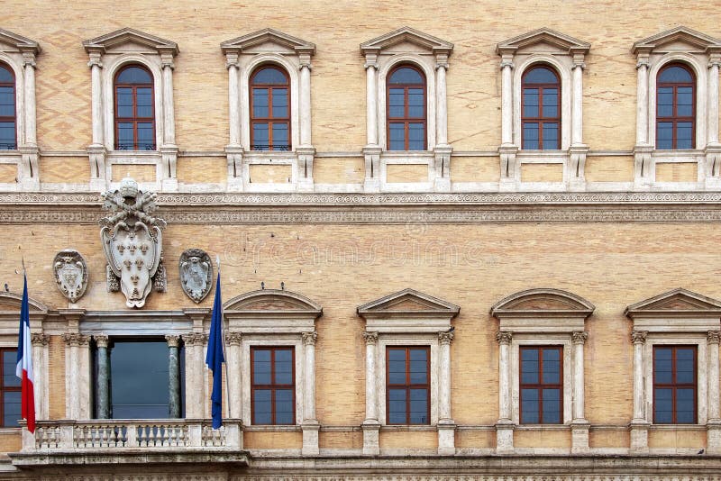 Palazzo Farnese, Rome - Italy Stock Photo - Image of historical ...