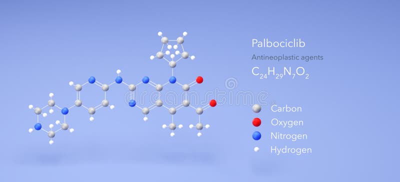 Palbociclib Molecule, Molecular Structures, Antineoplastic Agents, 3d ...