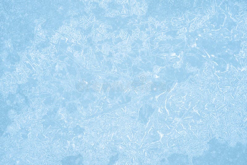 Pale Blue Ice in a Partial Figured Frost Pattern. Natural Background ...