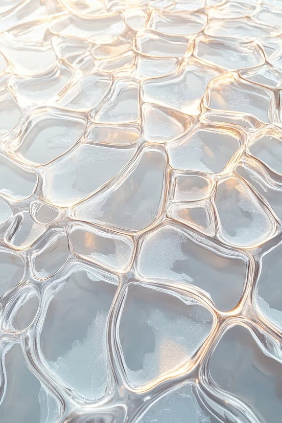 Pale Blue Liquid Surface with Reflective Pattern. Abstract Design Shows ...