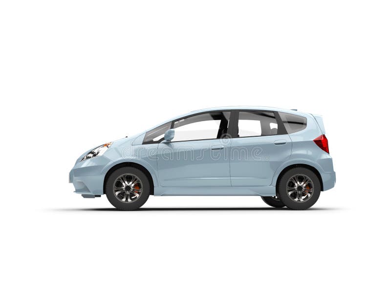 Pale Blue Metallic Modern Compact Car - Side View Stock Illustration ...
