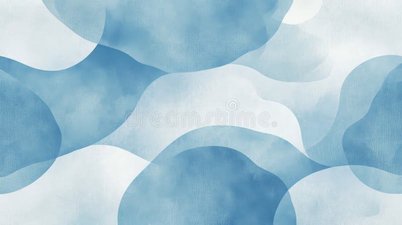 A Pale Blue Organic Pattern with Rounded, Cloud-like Shapes that Flow ...