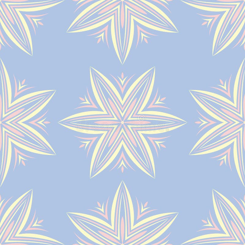 Pale Blue Seamless Background. Floral Pattern Stock Vector ...