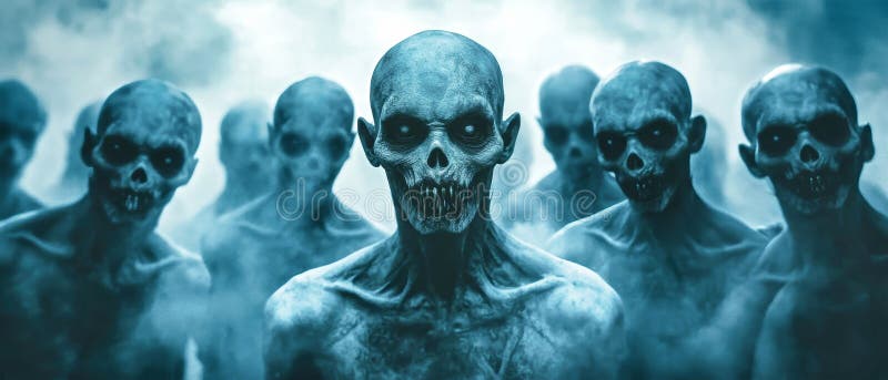A Menacing Group of Pale Blue-skinned Aliens with Sharp Teeth Emerges ...