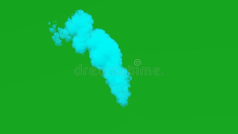Pale Blue Smoke Green Screen Blowing Wind 3D Animation Stock Footage ...