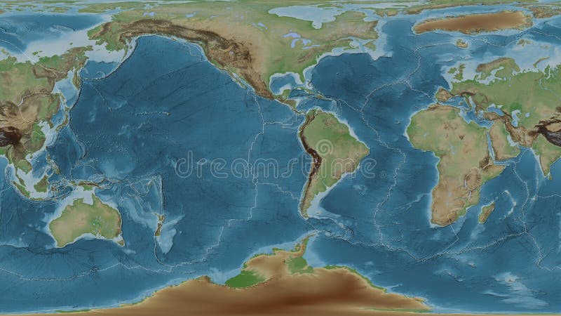 Nazca Plate - Global Map. Patterson Cylindrical. Topografic Stock ...