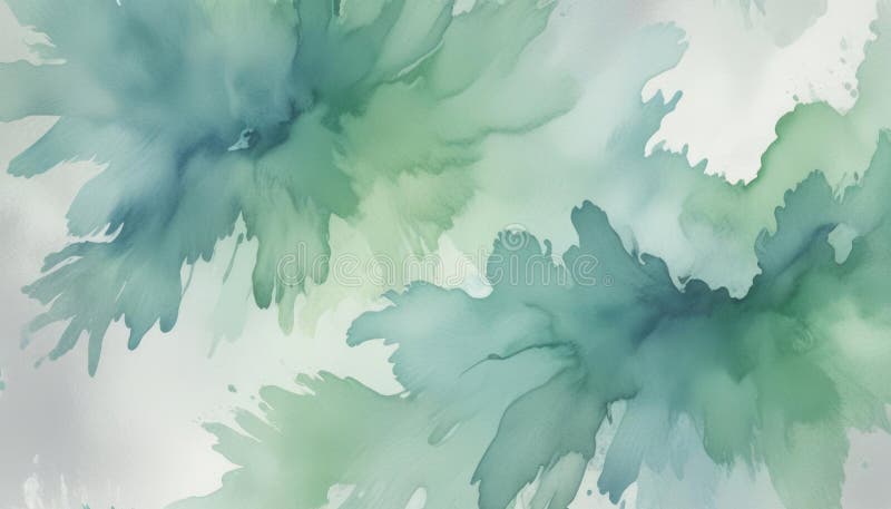 Pale Gray Blue Green Abstract Watercolor Drawing Stock Illustration ...