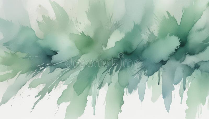 Pale Gray Blue Green Abstract Watercolor Drawing Stock Illustration ...