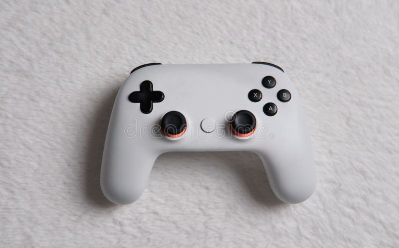 Pale Grayish Game Controller on a White Background. Stock Photo - Image ...