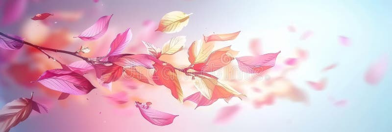 Pale Lemon Yellow and Peach Shapes Dancing in Light Breeze Tranquil ...