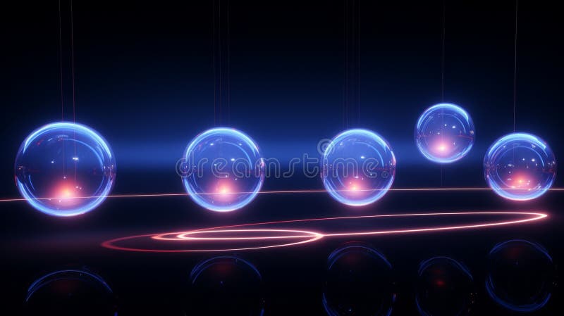 Pale Neon Outlines of Celestial Bodies Creating Depth on the Right Side ...