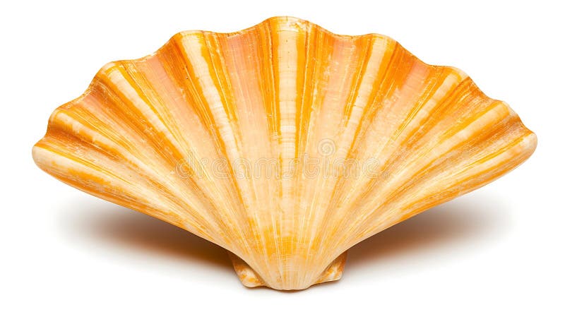 Pale Orange Fan Shell on White Background Stock Illustration ...
