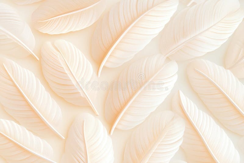Soft Peach Feather Pattern stock illustration. Illustration of white ...