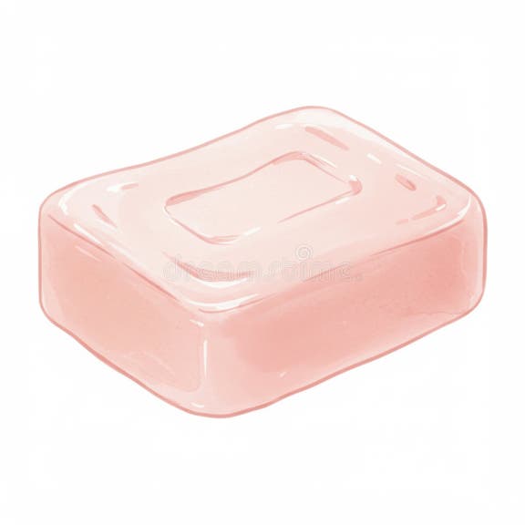 Pale Pink Rectangular Bar Soap Illustration Stock Illustration ...