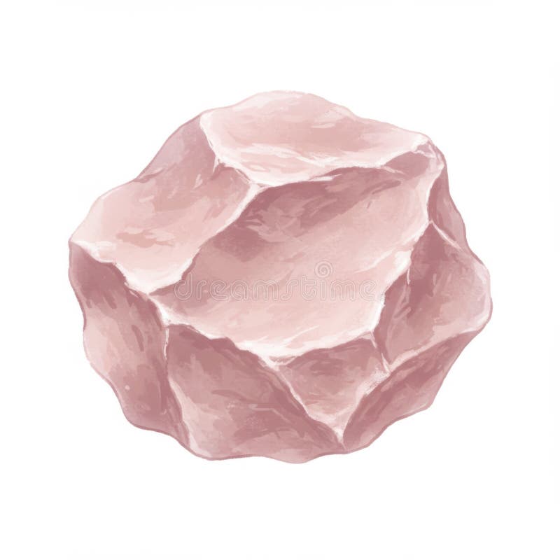 Pale Pink Rock on White Background Stock Illustration - Illustration of ...