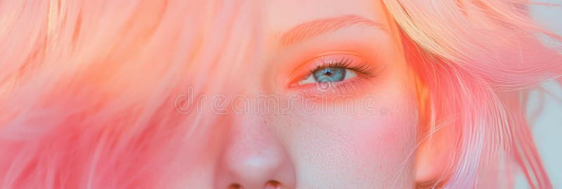Pale Ruby Streaks Highlight Striking Features of a Model with Vibrant ...
