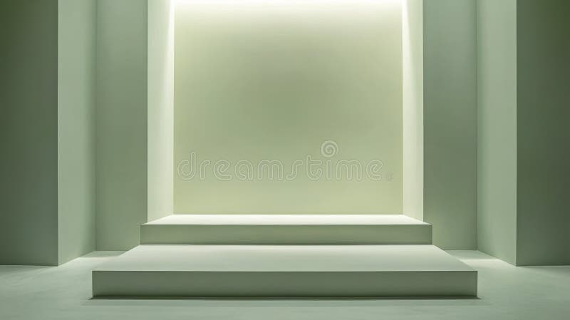 Pale Sage Green Steps: Minimalist Display Space Stock Illustration ...