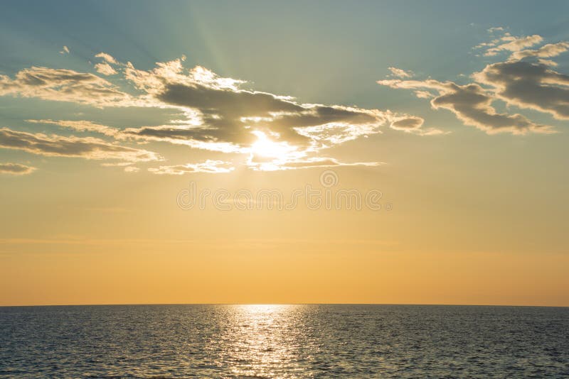 Pale Sunset Horizon Romantic Background Stock Photo - Image of light ...
