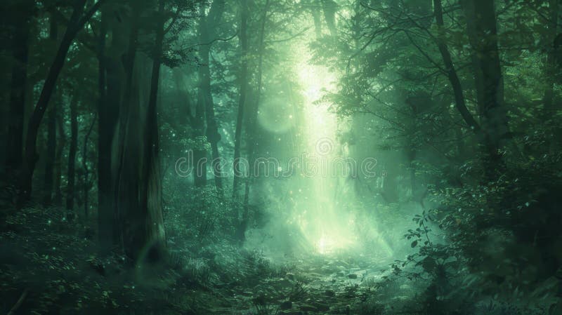 A Pale almost Translucent Light Glows Deep within the Forest Luring ...