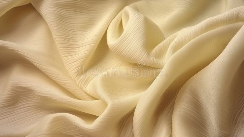 Pale Yellow Fabric Background with Wrinkles. Wavy Surface Texture Stock ...