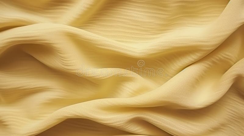 Pale Yellow Fabric Background with Wrinkles. Wavy Surface Texture Stock ...
