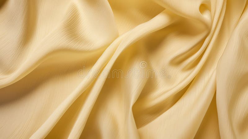 Pale Yellow Fabric Background with Wrinkles. Wavy Surface Texture Stock ...