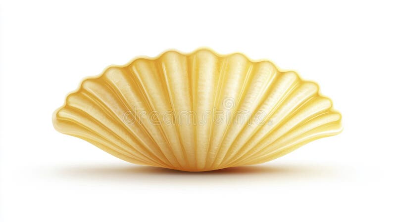 Pale Yellow Seashell on White Background Stock Illustration ...
