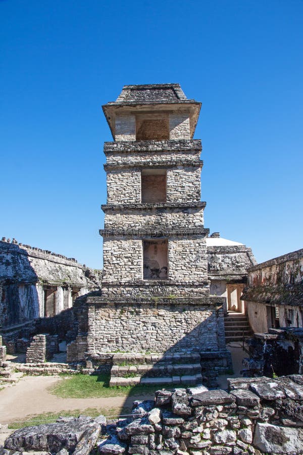 The Palace Observation Tower in Palenque, Maya City in Chiapas, Mexico ...
