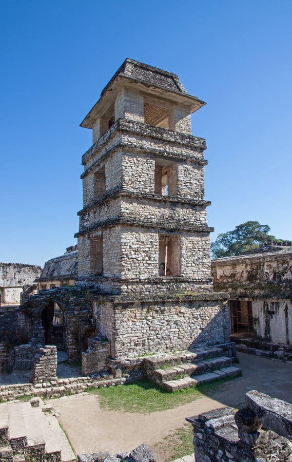 The Palace Observation Tower in Palenque, Maya City in Chiapas, Mexico ...