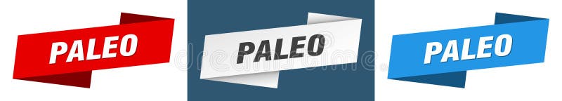 Paleo Banner. Paleo Ribbon Label Sign Set Stock Vector - Illustration ...