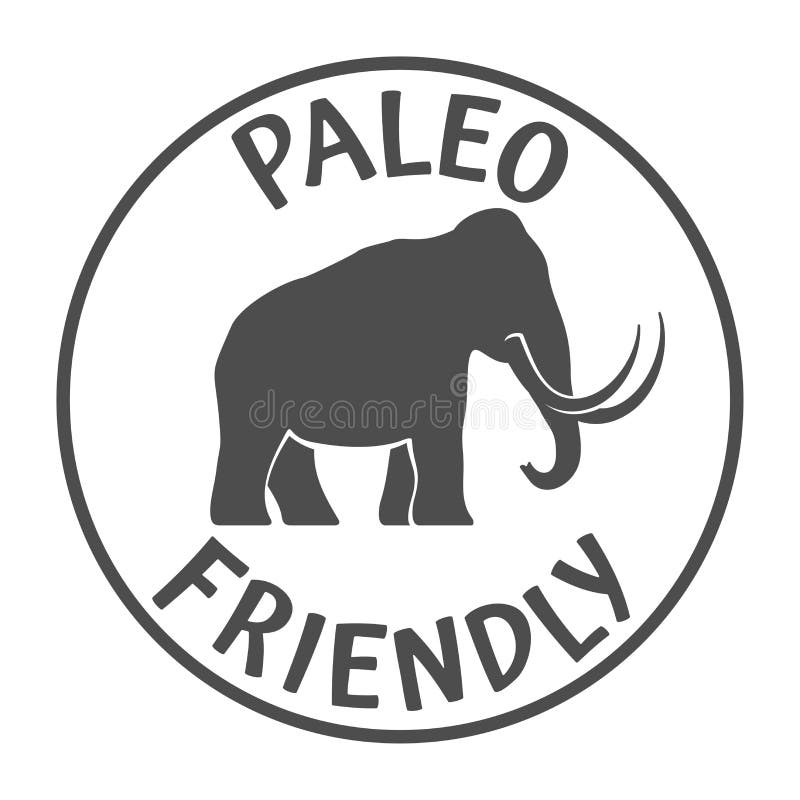 Paleo Friendly Stamp - with Mammoth Silhouette Stock Vector ...