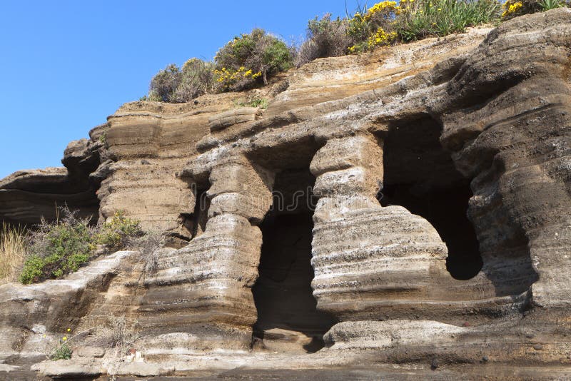 Paleolithic Cavernous House Stock Image - Image of kiklades ...