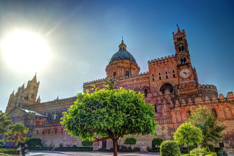 Palermo Cathedral Church, Sicily, Italy Editorial Photography - Image ...