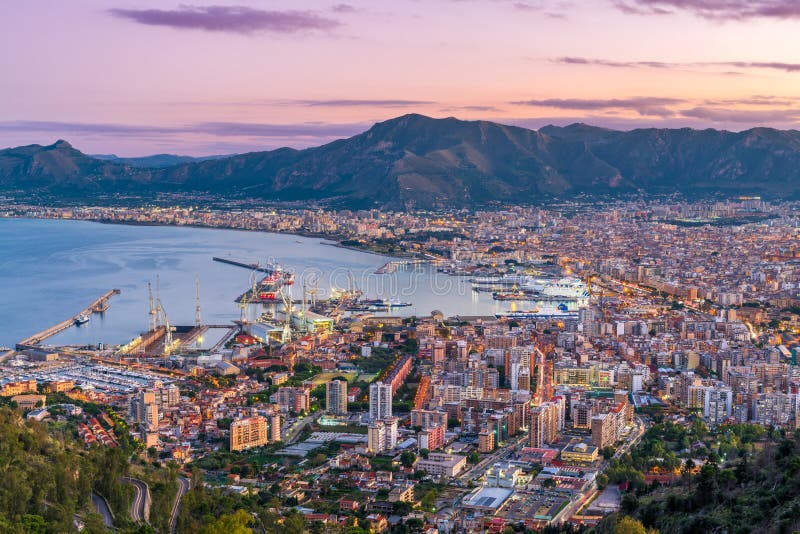 Palermo, Italy Skyline Over the Port Stock Image - Image of europe ...