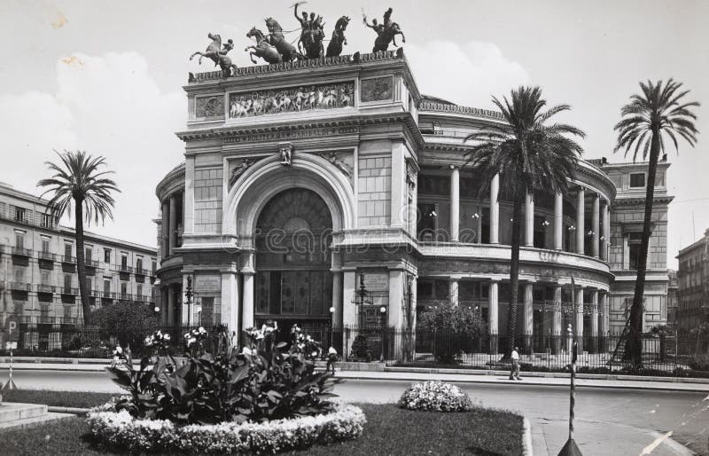 Palermo Politeama Garibaldi in the 1950s Editorial Photo - Image of ...