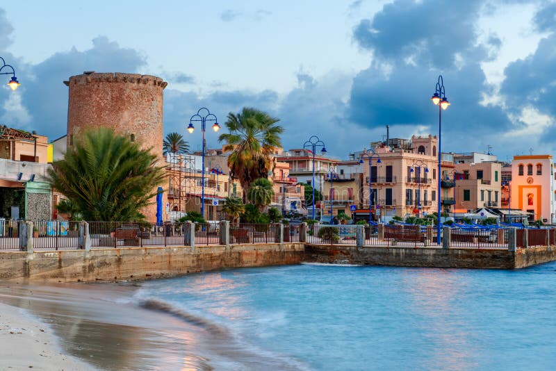 Palermo, Sicily, Italy in the Mondello on the Beach Stock Photo - Image ...
