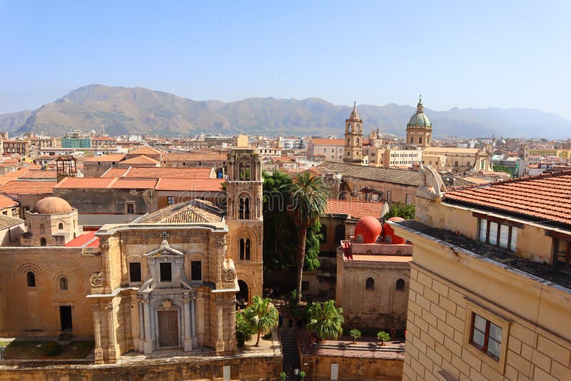 Palermo, Sicily Italy: Panoramic View of Palermo Stock Photo - Image of ...
