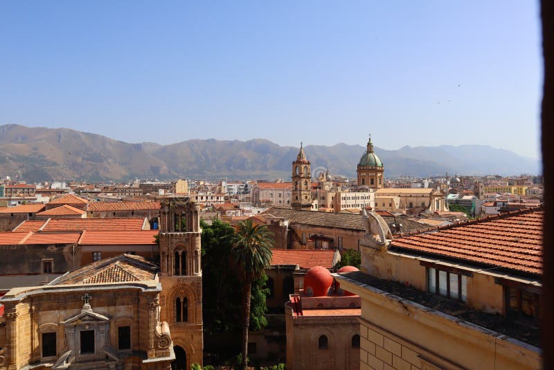 Palermo, Sicily Italy: Panoramic View of Palermo Stock Photo - Image of ...
