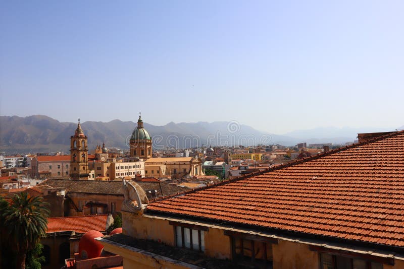 Palermo, Sicily Italy: Panoramic View of Palermo Stock Photo - Image of ...