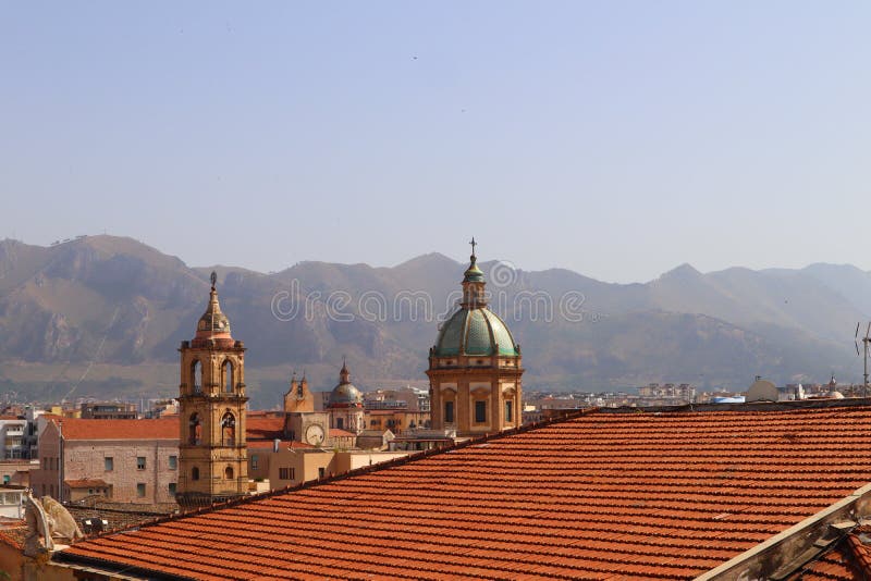 Palermo, Sicily Italy: Panoramic View of Palermo Stock Photo - Image of ...