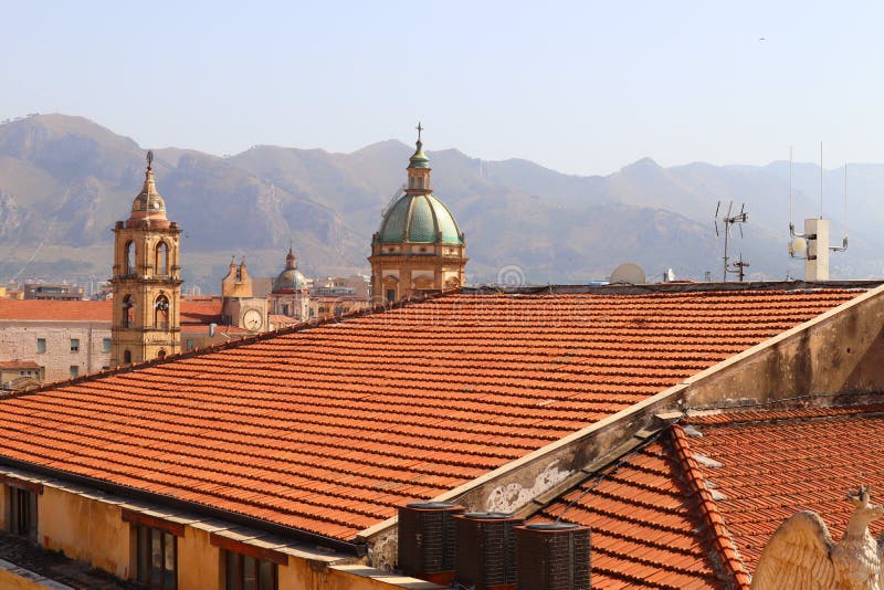 Palermo, Sicily Italy: Panoramic View of Palermo Stock Photo - Image of ...