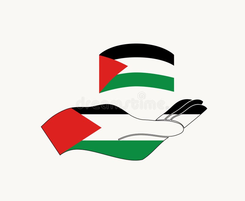 Palestine Emblem Flag and Hand Symbol Abstract Stock Vector ...