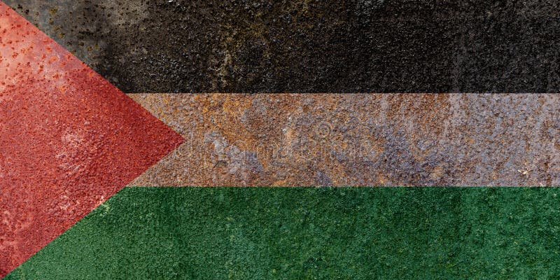 Palestine Flag. Dirty Palestine Flag on Rusty Metal Surface Stock Photo ...