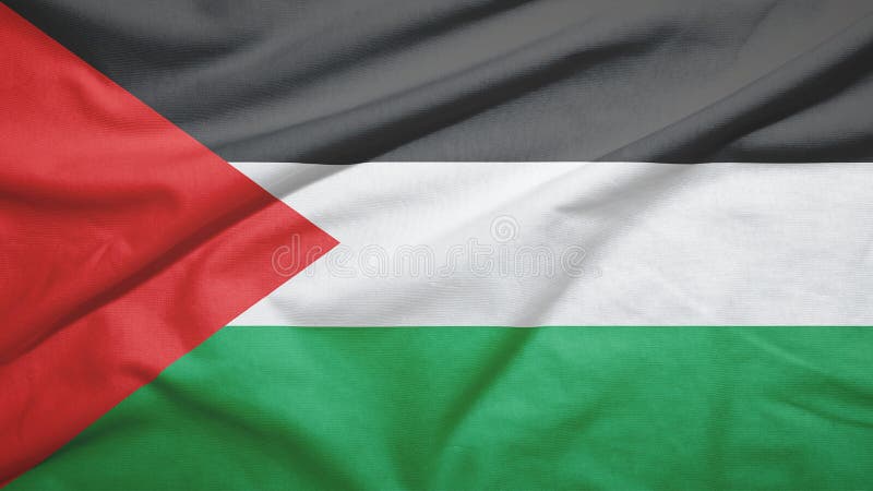 Palestine Flag with Fabric Texture Stock Photo - Image of palestine ...