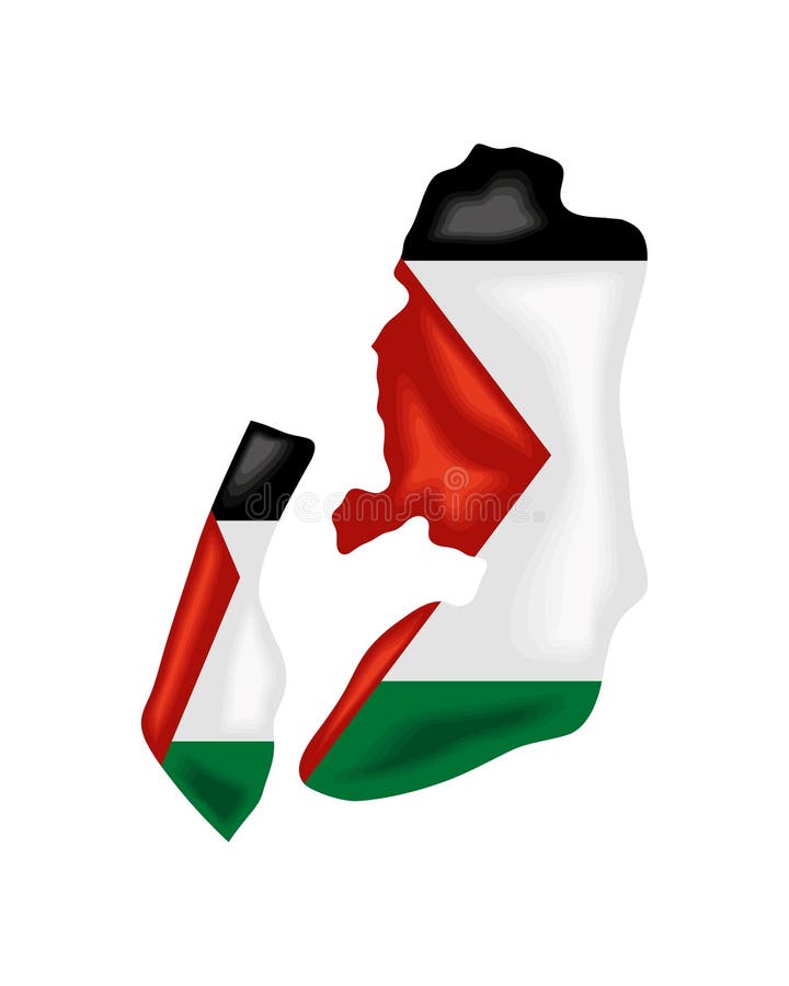 Palestine flag in map stock vector. Illustration of geography - 293278383