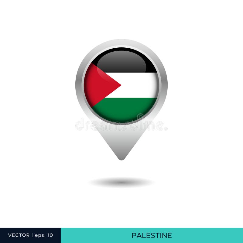 Palestine Flag Map Pin Vector Design Template. Stock Vector ...