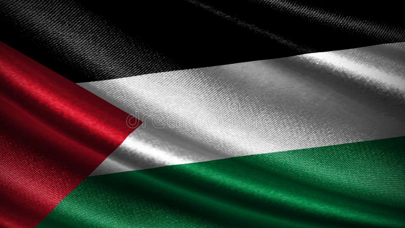 Palestine Flag with Realistic Silky Wave Texture Stock Illustration ...