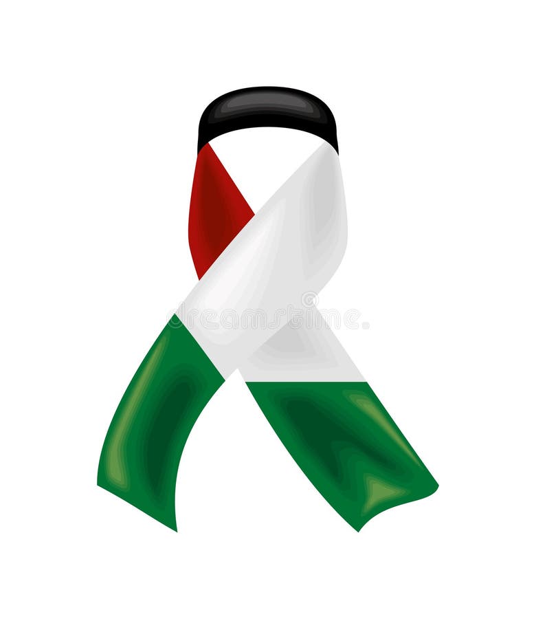 Palestine flag in ribbon stock vector. Illustration of design - 293278346