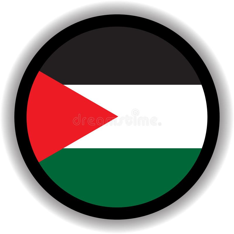 Palestine Flag Round Shape Vectors Stock Vector - Illustration of ...